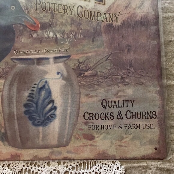 Wall Decor | Stoneware Crock And Crow Metal Sign | Poshmark